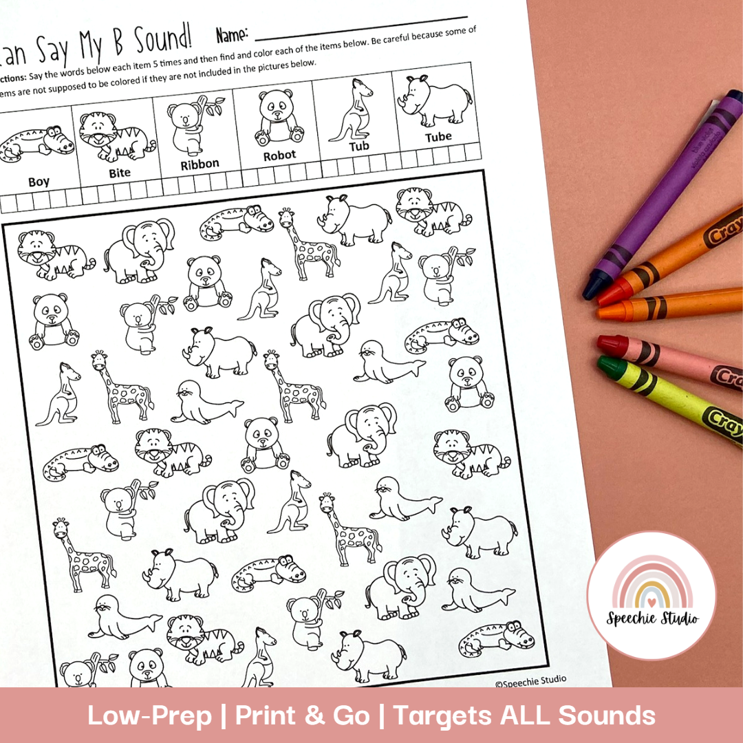 Zoo Themed Articulation Worksheets and Activities for Speech Therapy ...