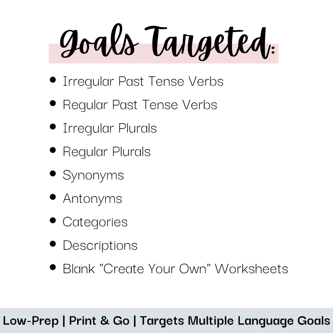 Weather Themed Language Worksheets and Activities for Speech Therapy ...