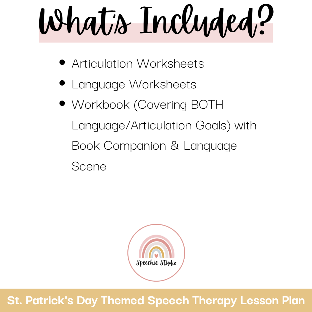 St. Patrick's Day No Prep Language and Articulation Bundled Activities ...