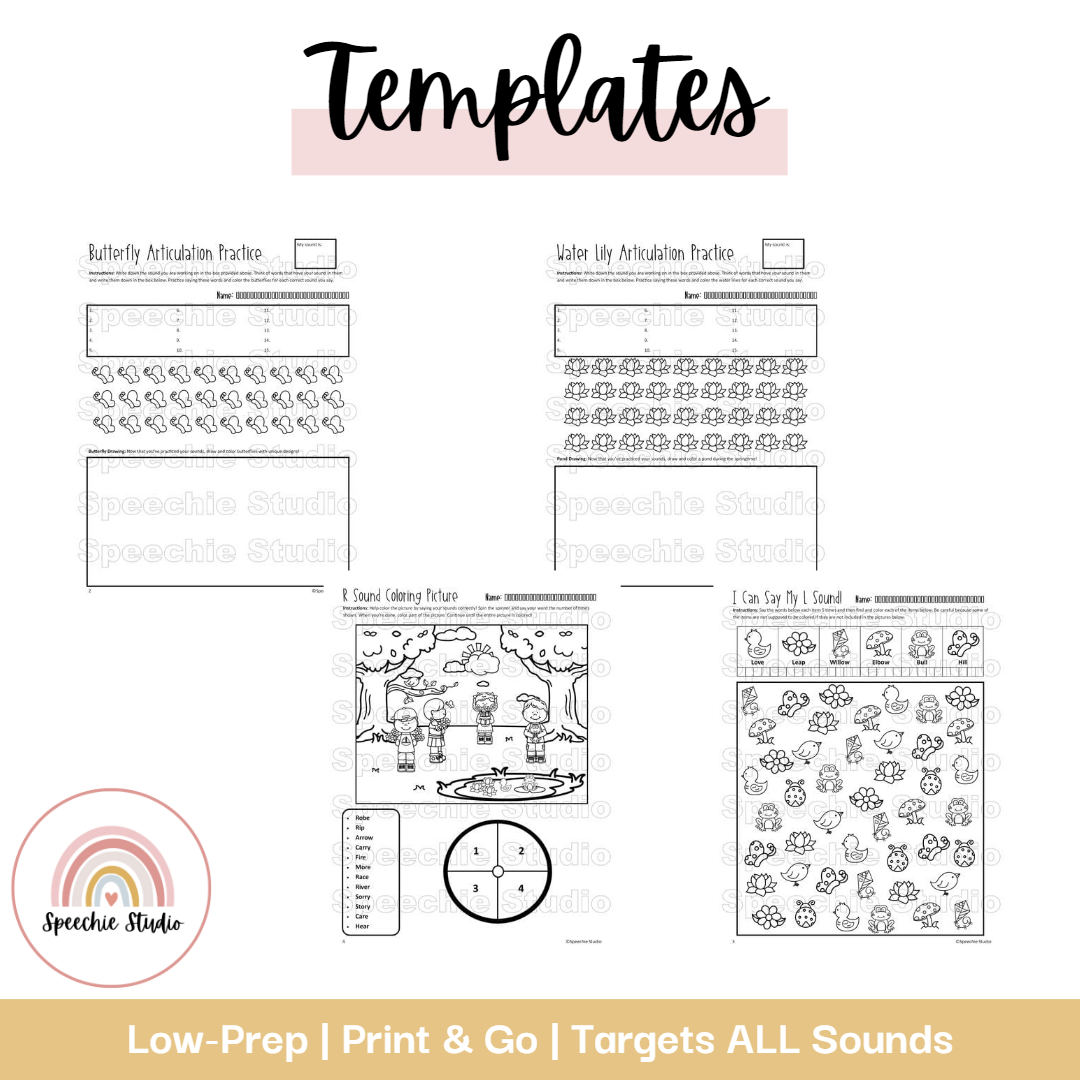 Spring Themed Articulation Worksheets and Activities for Speech Therapy ...