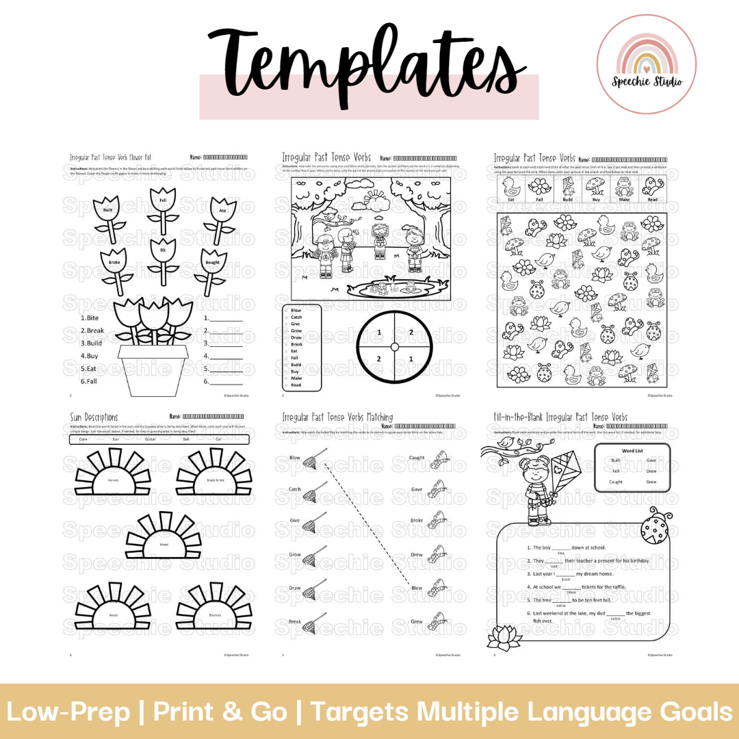 Spring Themed Language Worksheets and Activities for Speech Therapy ...