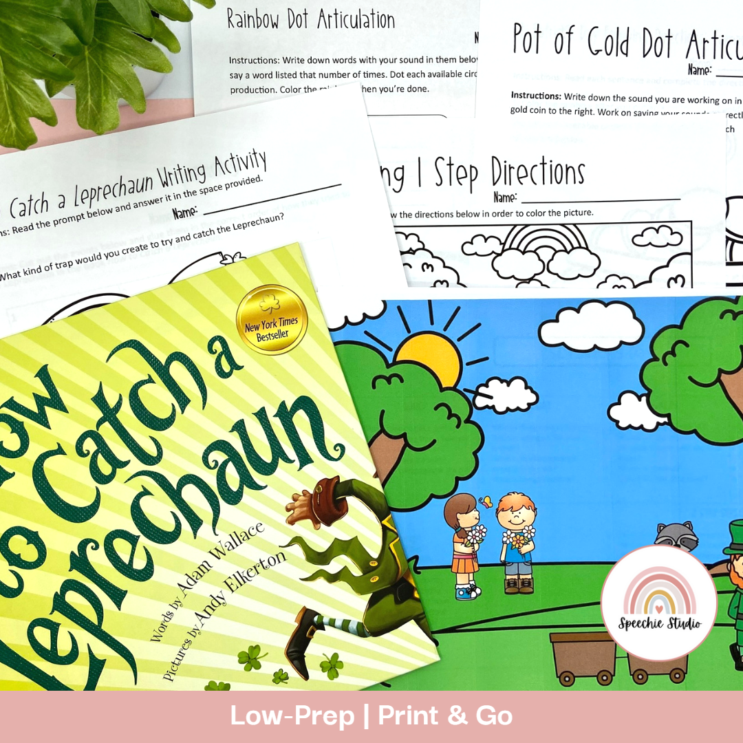 St. Patrick's Day Themed Language and Articulation Workbook for Speech ...
