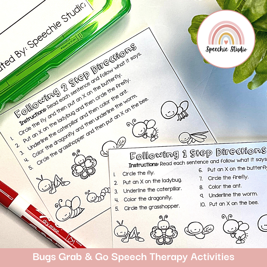 Bug Themed Push-in Articulation & Language Activities for Speech ...