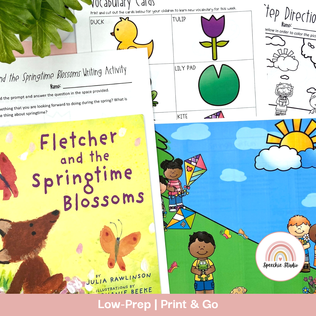 Spring Themed Language and Articulation Workbook for Speech Therapy NO ...