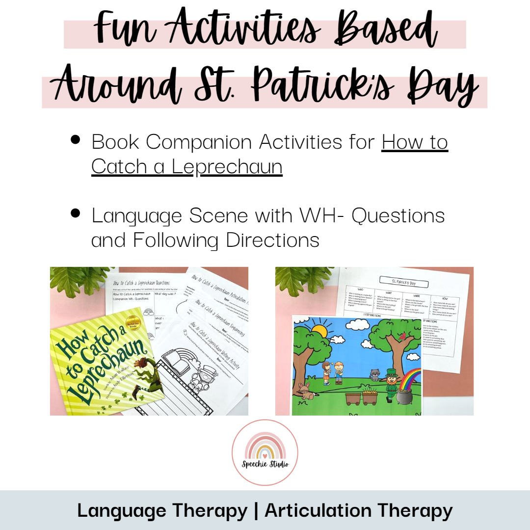 St. Patrick's Day Themed Language and Articulation Workbook for Speech ...