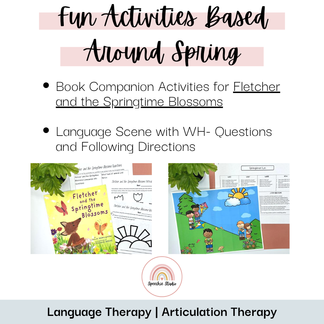 Spring Themed Language and Articulation Workbook for Speech Therapy NO ...
