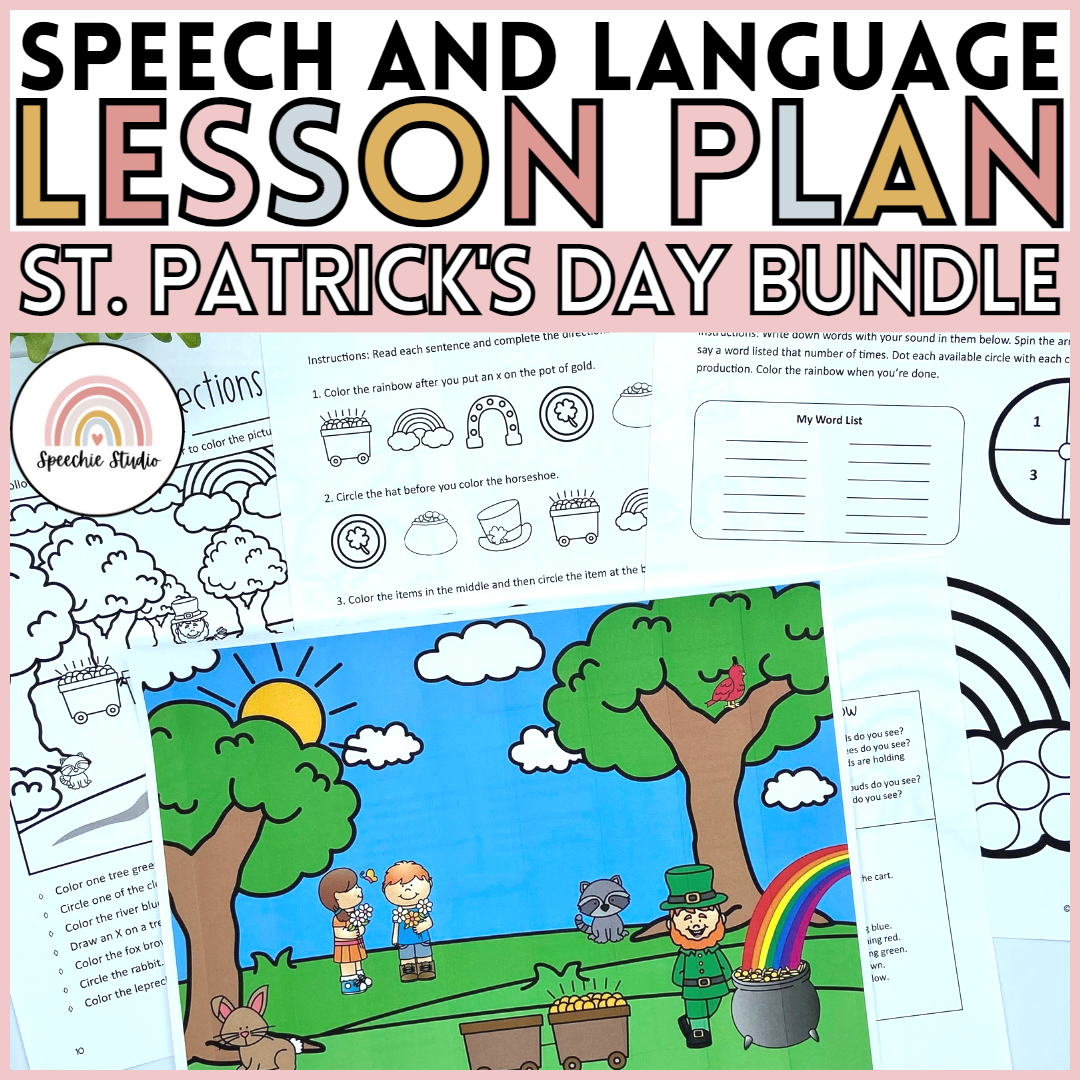 St. Patrick's Day No Prep Language and Articulation Bundled Activities ...