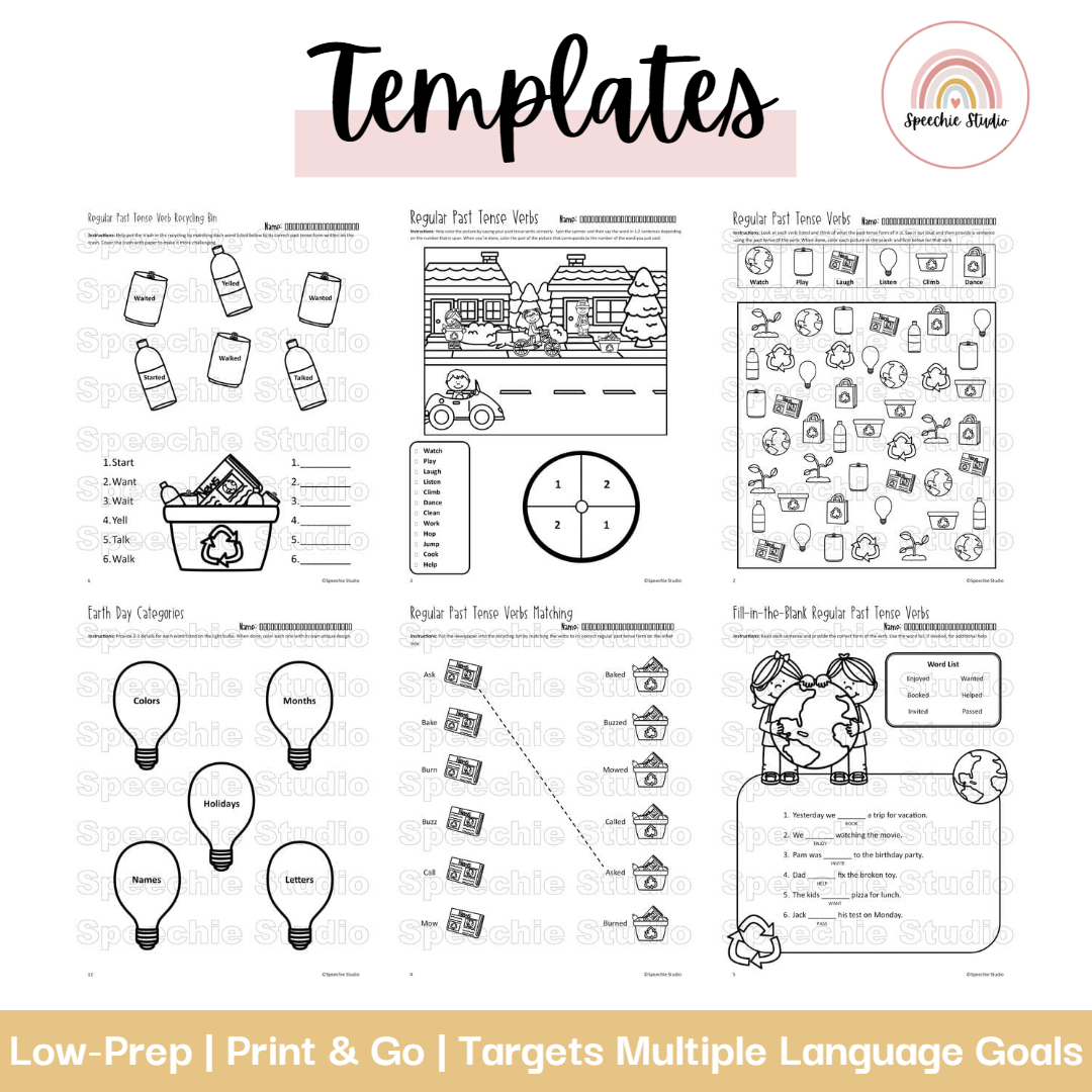 Earth Day Language Worksheets and Activities for Speech Therapy - No ...