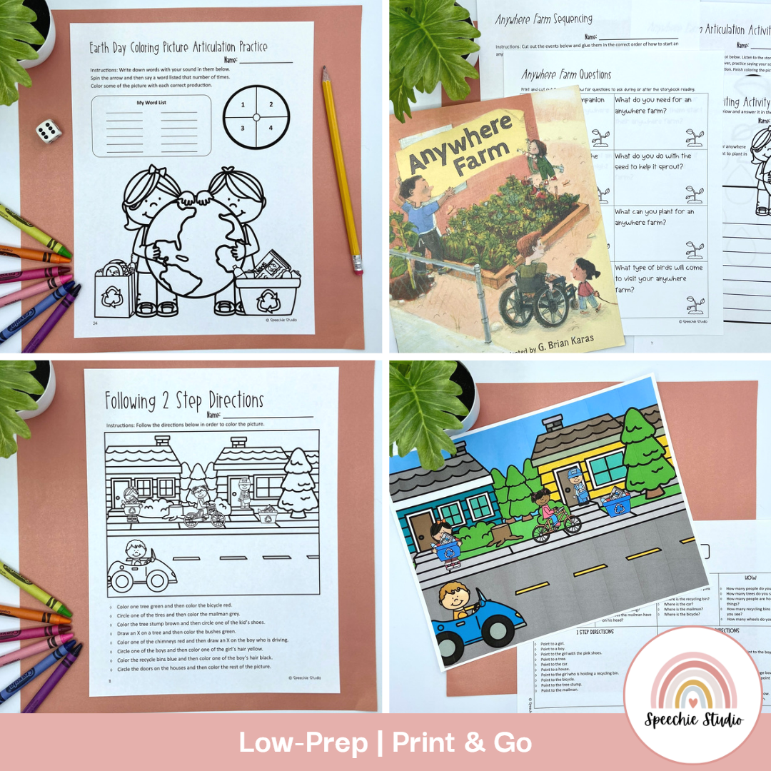 Earth Day No Prep Language and Articulation Bundled Activities for ...
