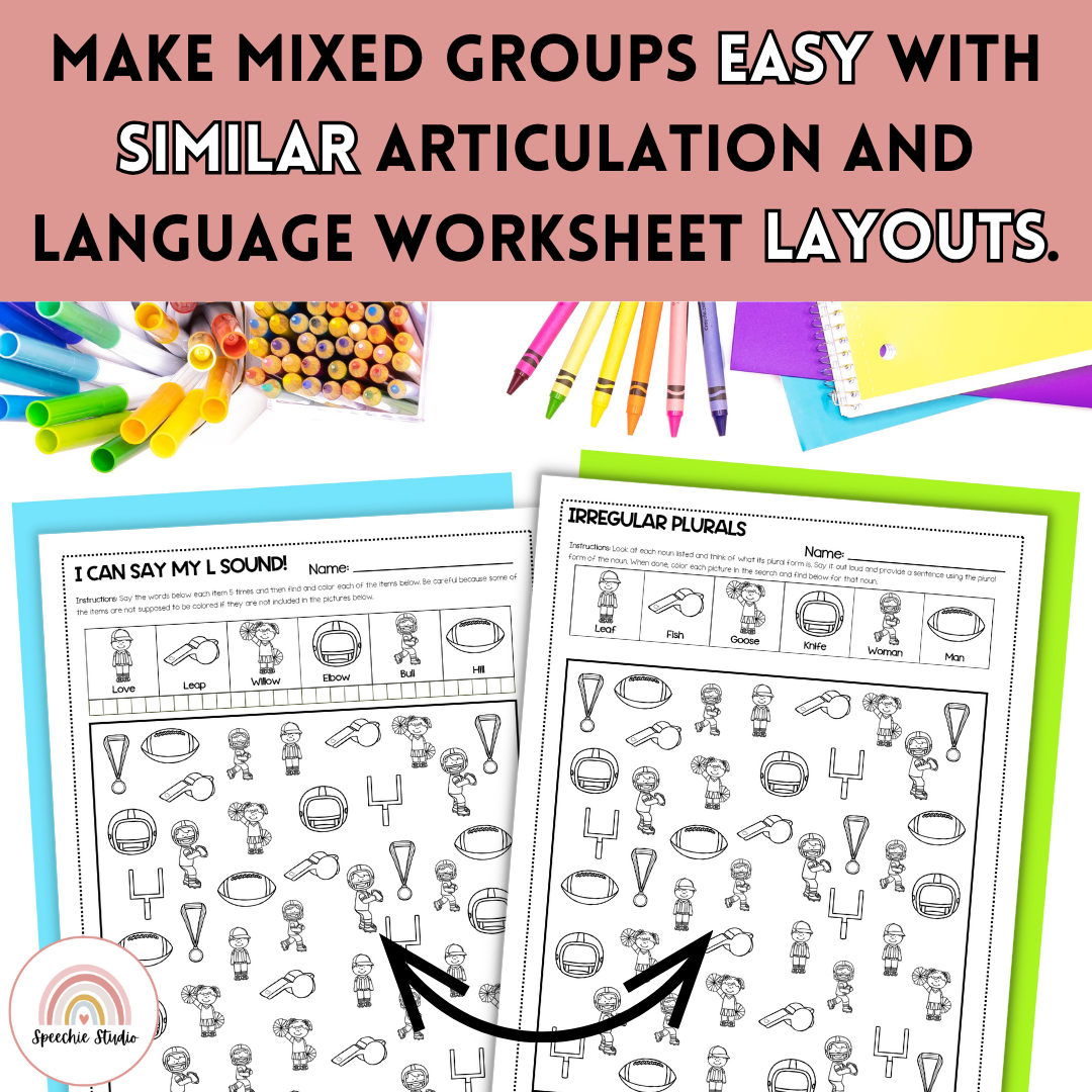 Football No Prep Language and Articulation Bundled Activities for ...