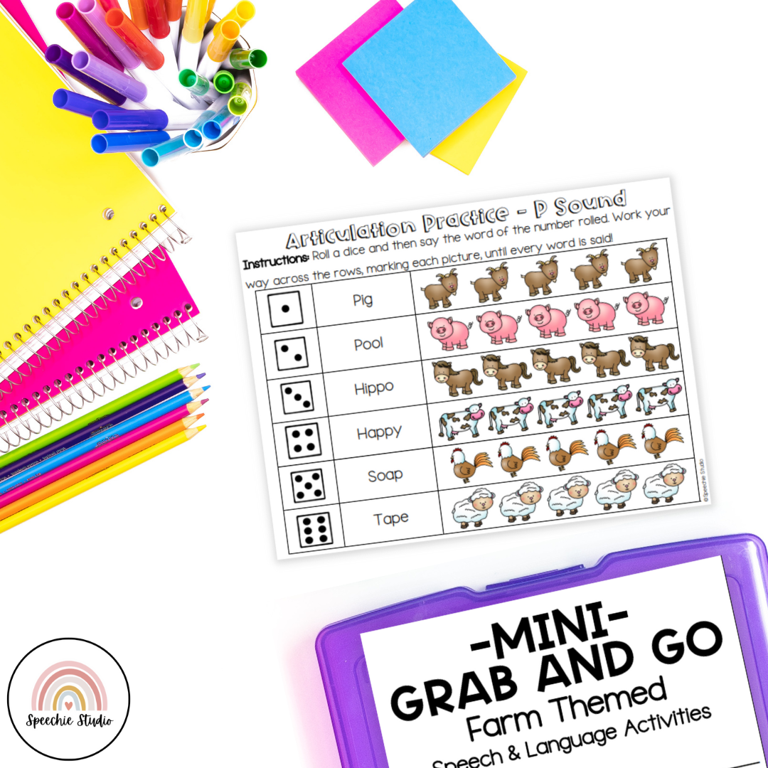 Farm Themed Push-in Articulation & Language Activities for Speech ...