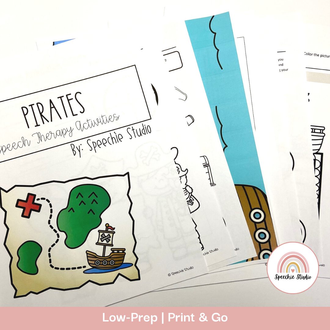 Pirate Themed Language and Articulation Workbook for Speech Therapy NO ...