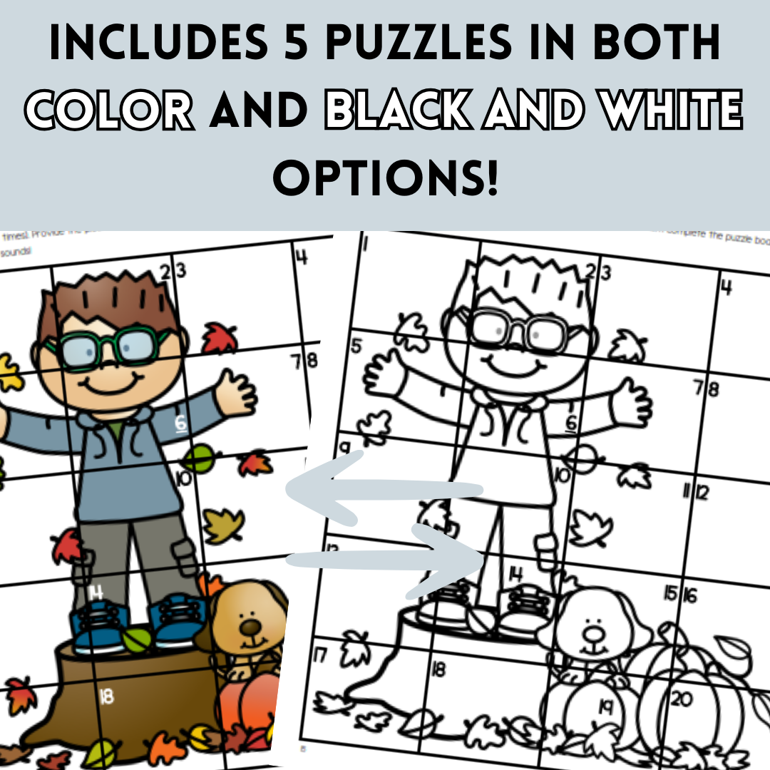 Fall Language and Articulation Speech Therapy Activity Puzzles ...