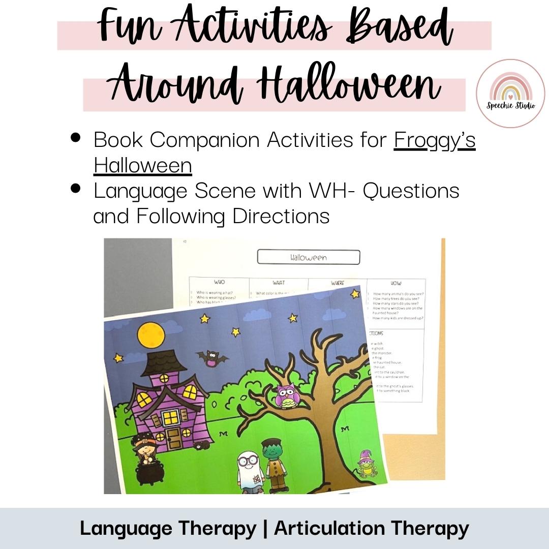 Halloween Themed Language and Articulation Workbook for Speech Therapy ...