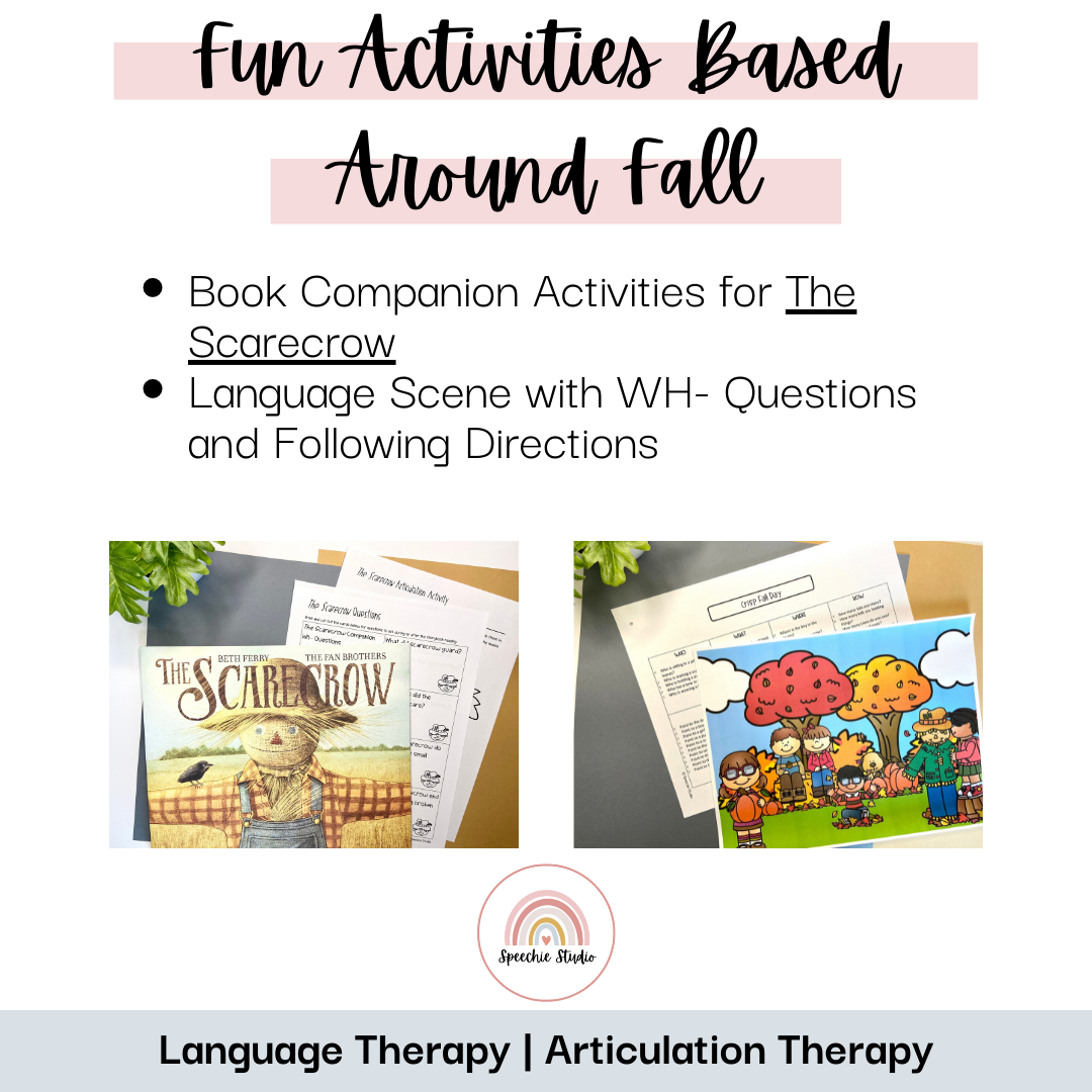 Fall Themed Language and Articulation Workbook for Speech Therapy NO ...