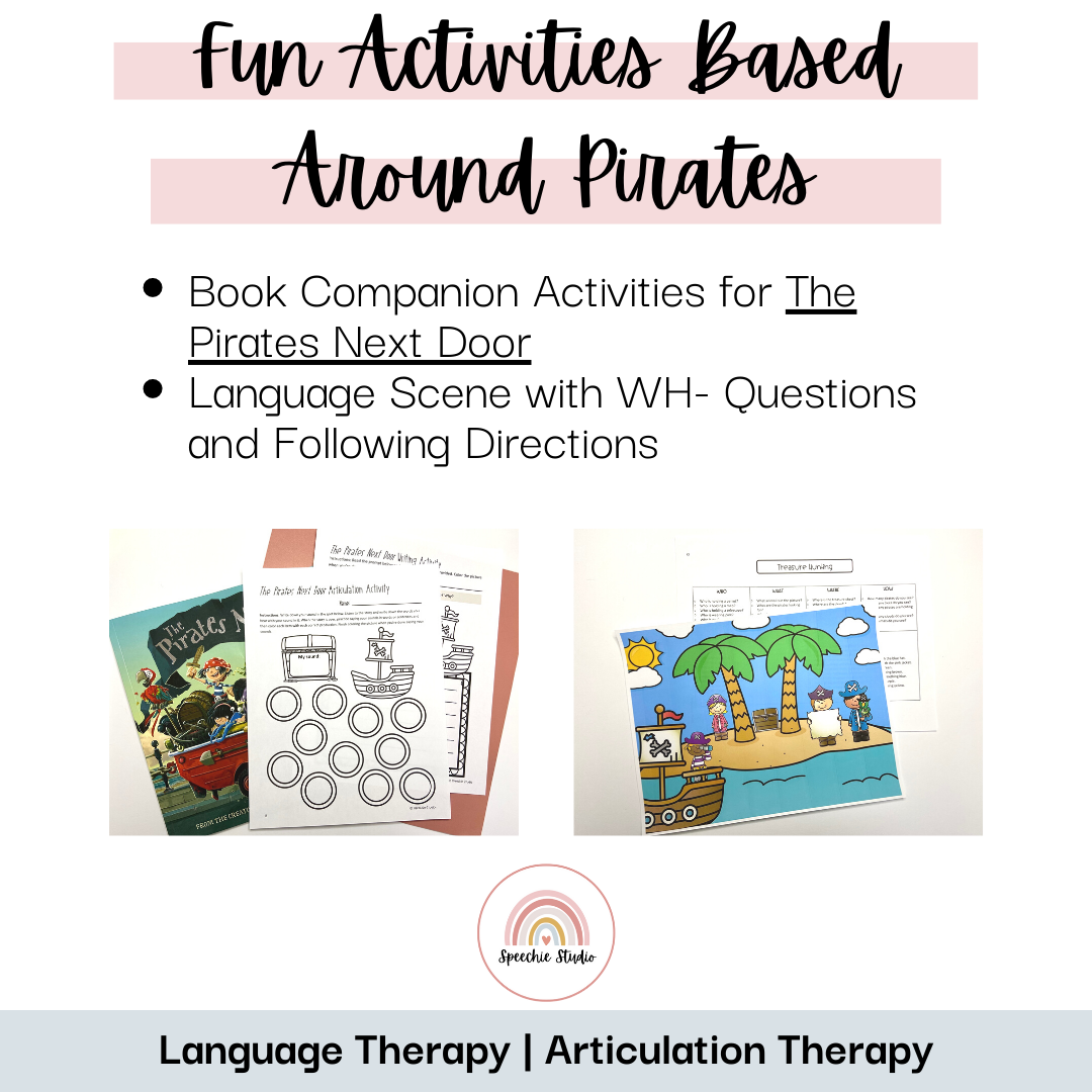 Pirate Themed Language and Articulation Workbook for Speech Therapy NO ...