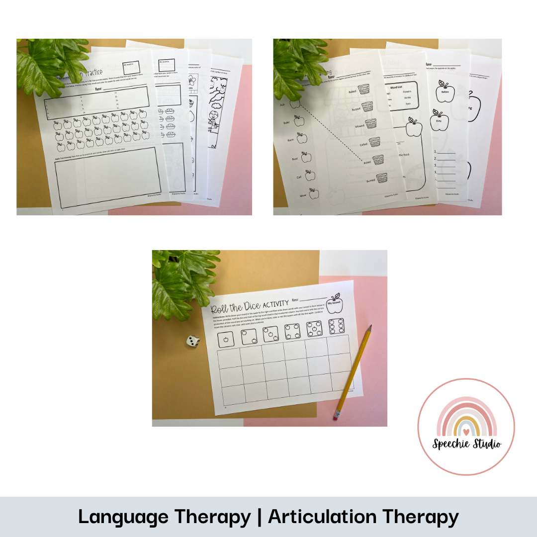 Apple Themed No Prep Language and Articulation Activities for Speech ...