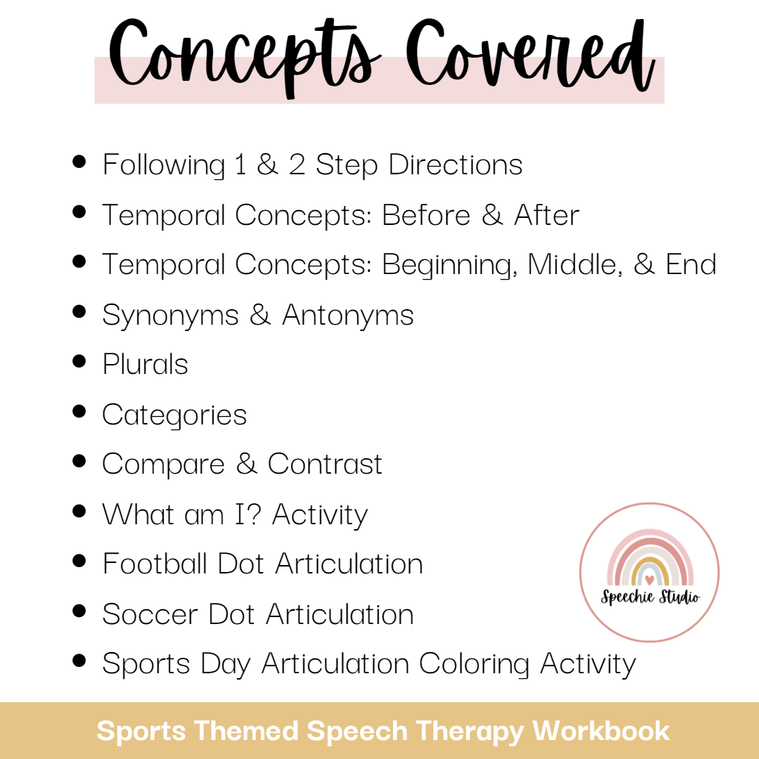 Sports Themed Language and Articulation Workbook for Speech Therapy NO ...