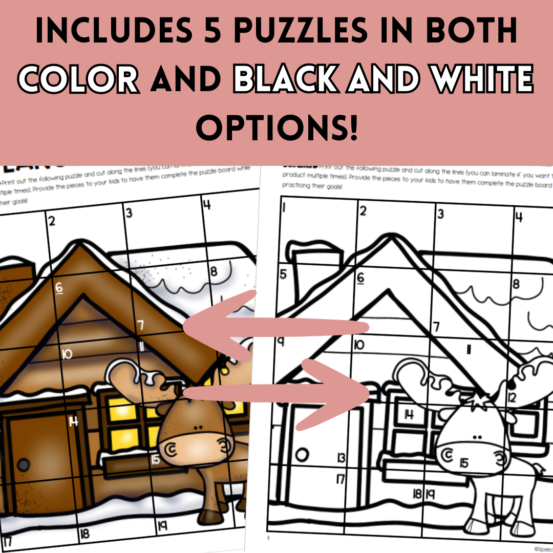 Winter Speech Therapy Language Puzzles and Activities - Speechie Studio