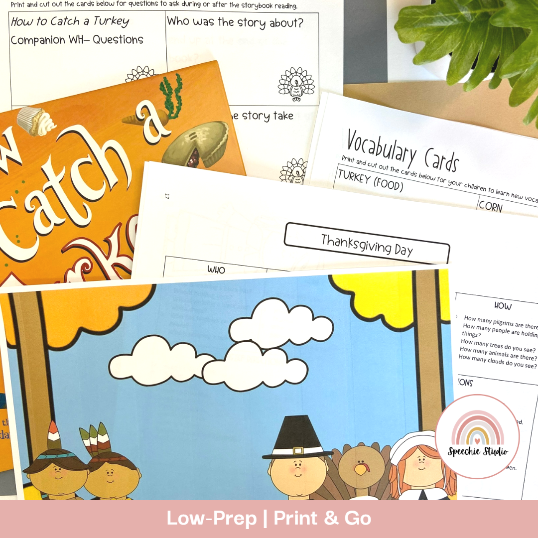 Thanksgiving Themed Language and Articulation Workbook for Speech ...