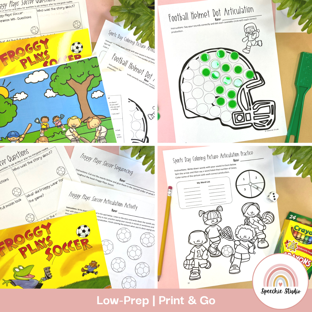 Sports No Prep Language and Articulation Activities for Speech Therapy ...