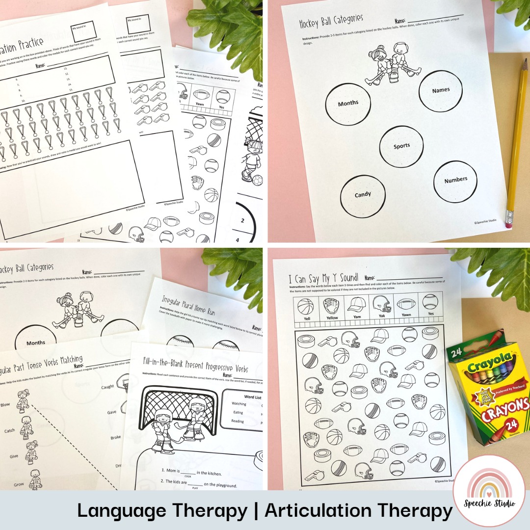 Sports No Prep Language and Articulation Activities for Speech Therapy ...