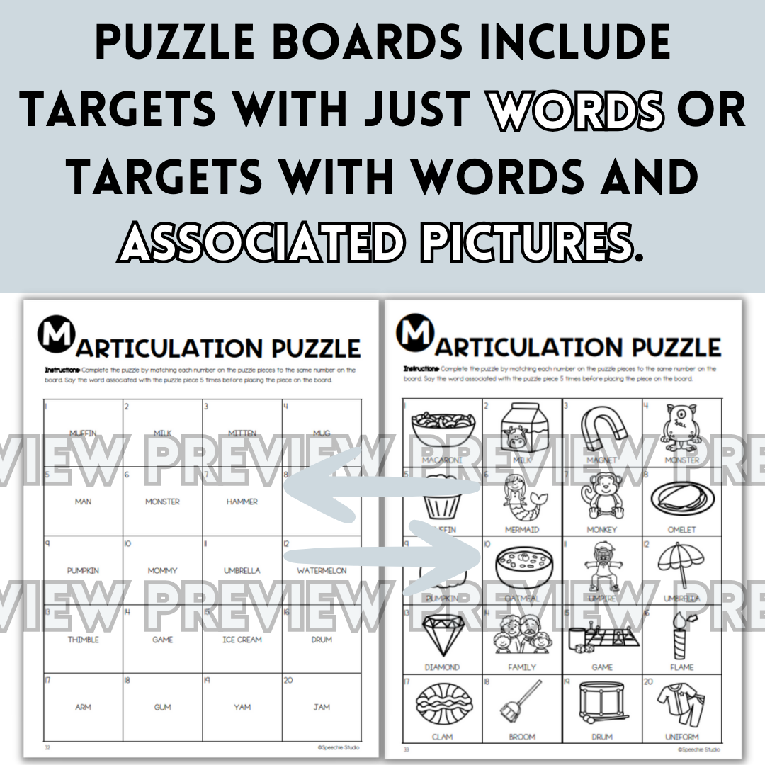 Winter Speech Therapy Articulation Puzzles and Activities - Speechie Studio