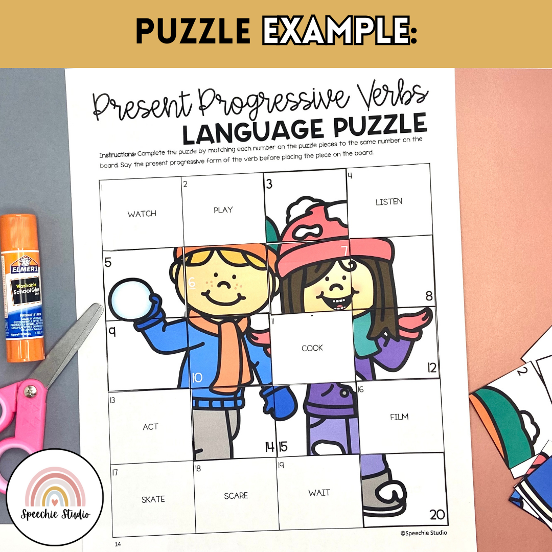 Winter Language and Articulation Speech Therapy Activity Puzzles ...