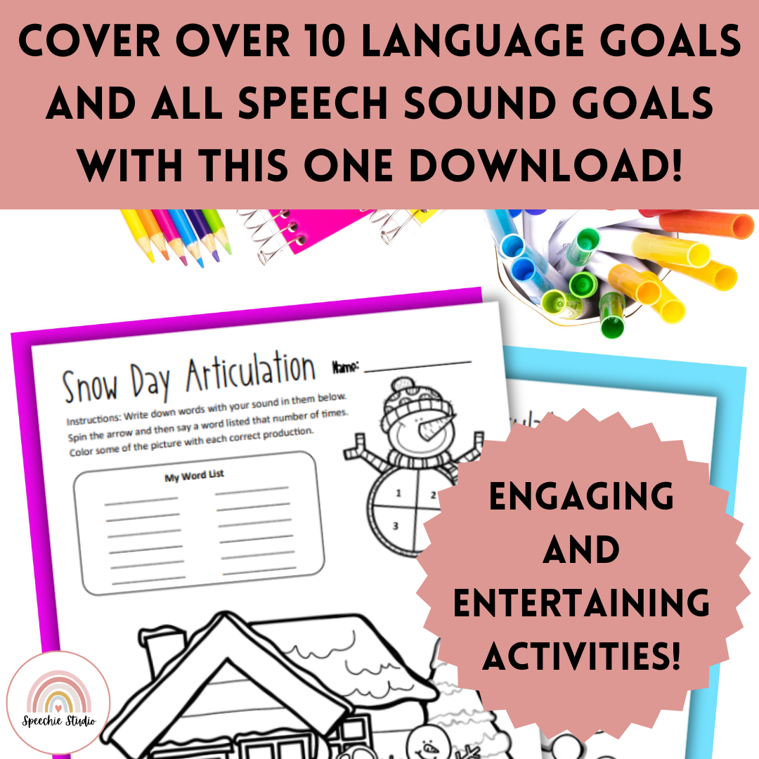 Snow Day No Prep Language and Articulation Activities for Speech ...