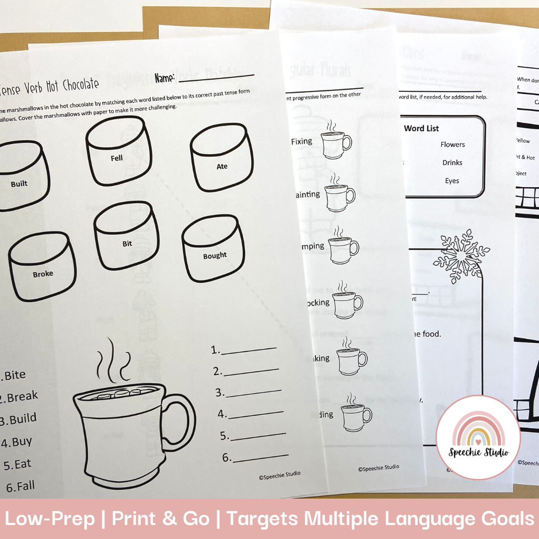 Winter Language Worksheets and Activities for Speech Therapy No Prep ...