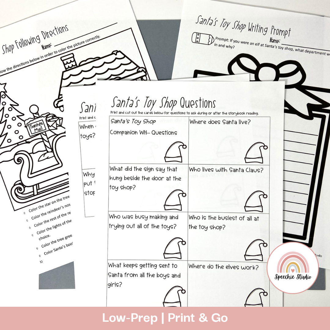 Christmas Themed Language and Articulation Workbook for Speech Therapy ...