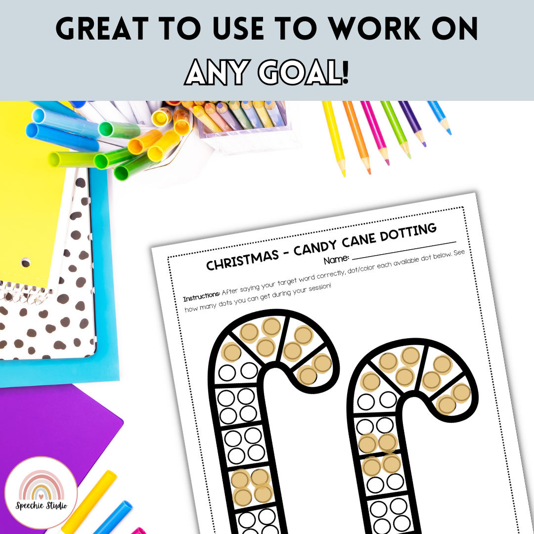 Christmas Articulation and Language Dot Worksheets for Speech Therapy ...