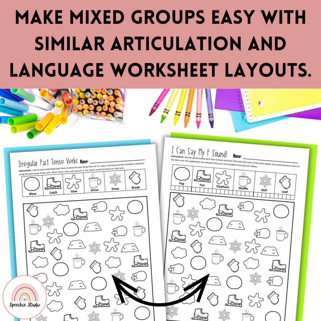 Snow Day No Prep Language and Articulation Activities for Speech ...