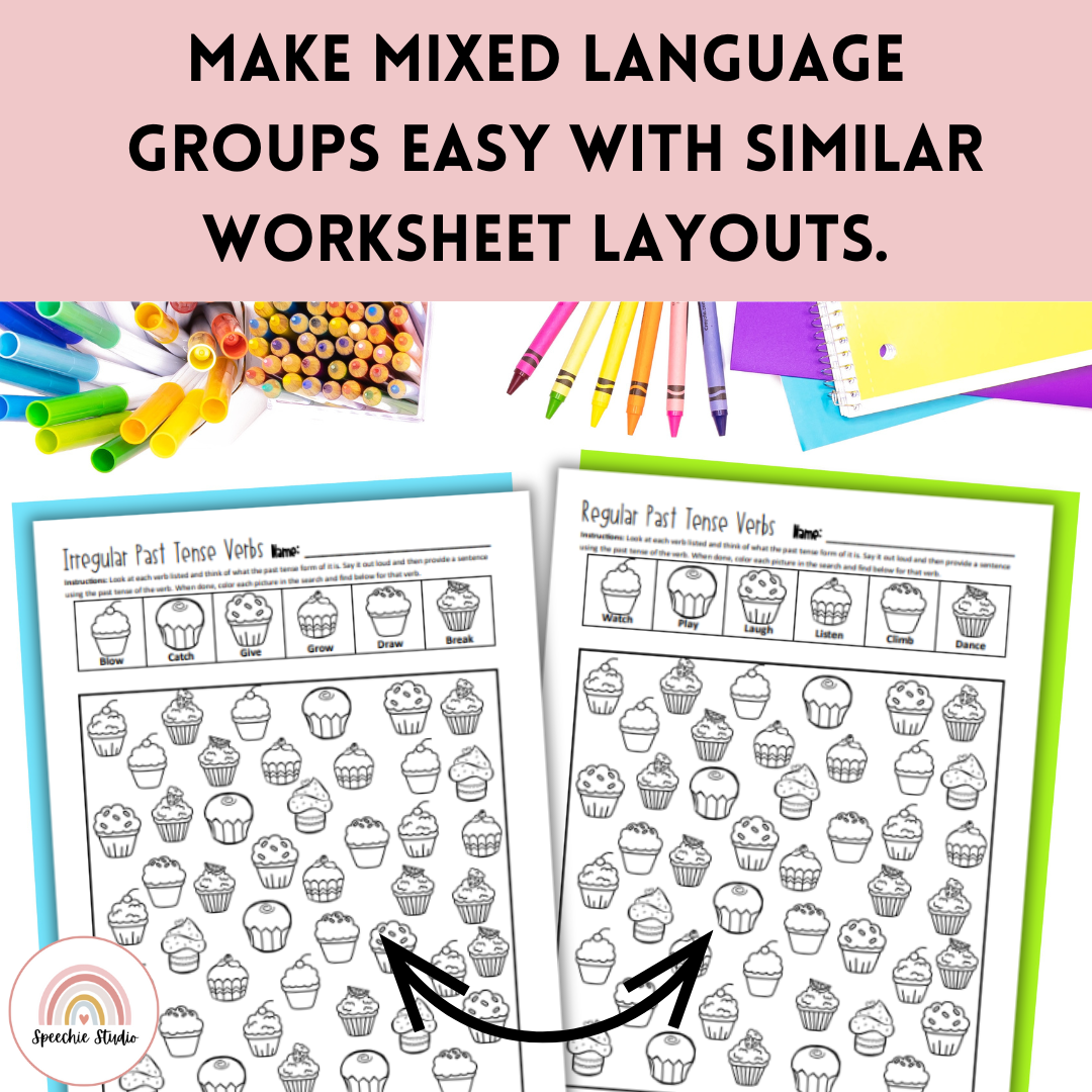 Cupcake Language Worksheets and Activities for Speech Therapy No Prep ...
