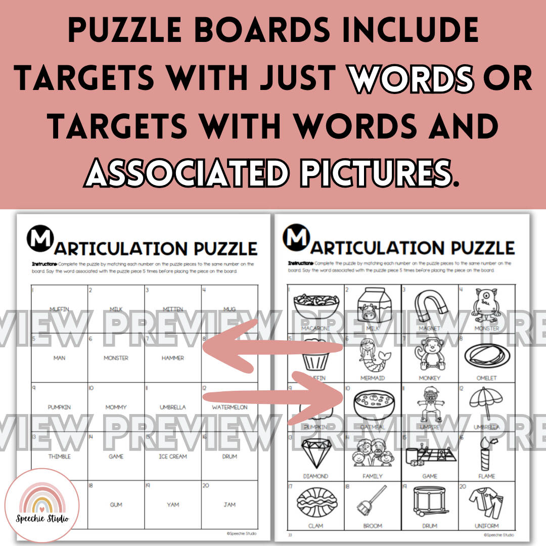 Christmas Speech Therapy Articulation Puzzles and Activities - Speechie ...