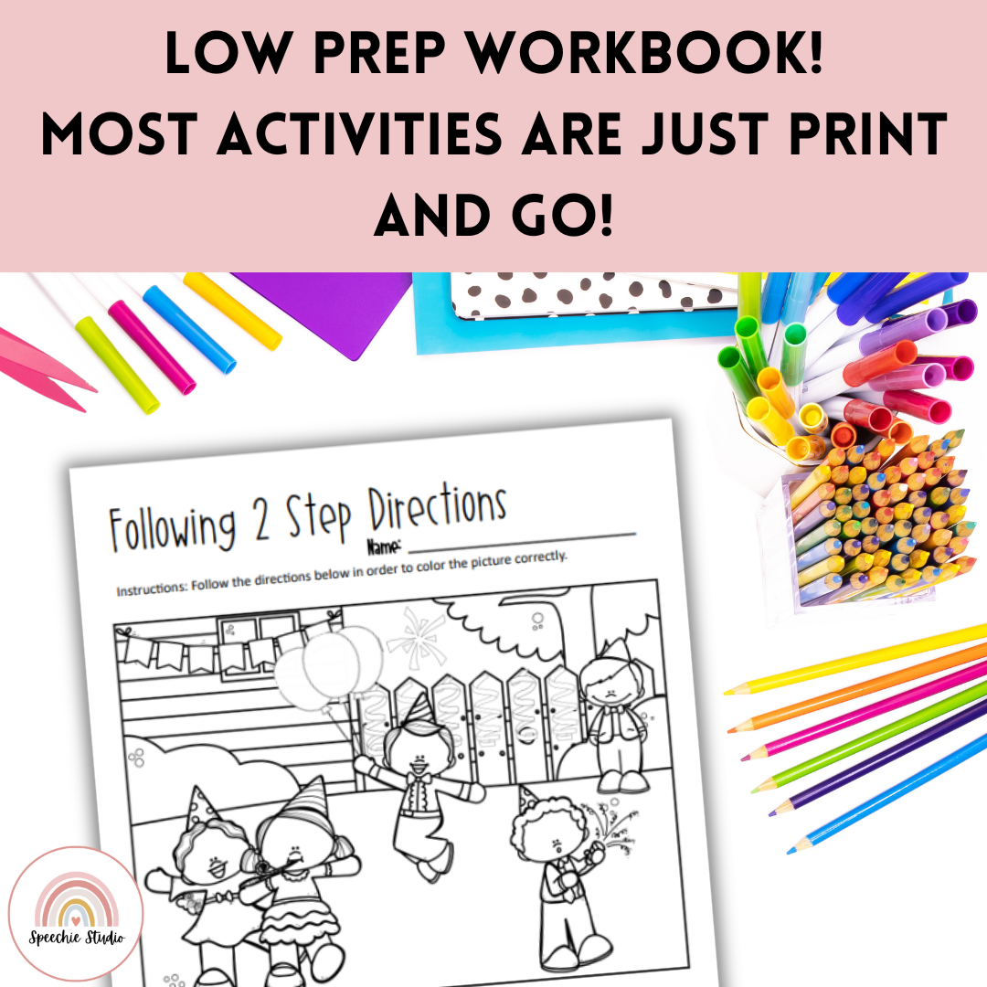 New Year's Themed Language and Articulation Workbook for Speech Therapy ...