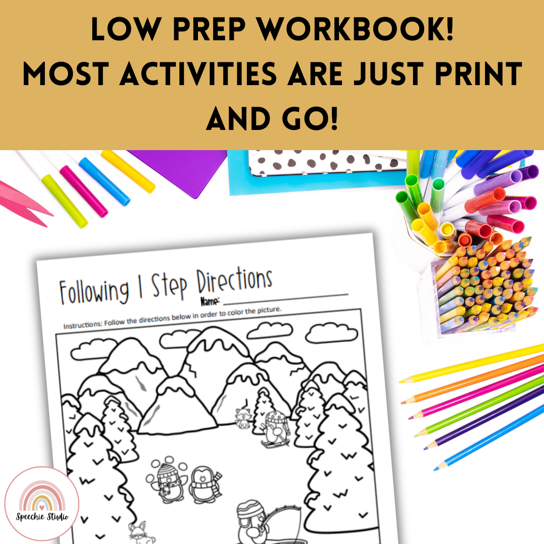 Penguin Themed Language and Articulation Workbook for Speech Therapy NO ...