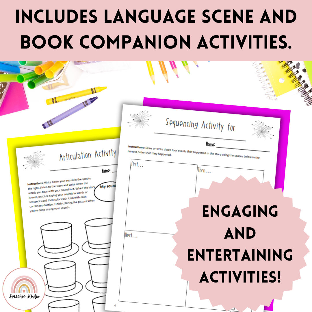 New Year's Themed Language and Articulation Workbook for Speech Therapy ...