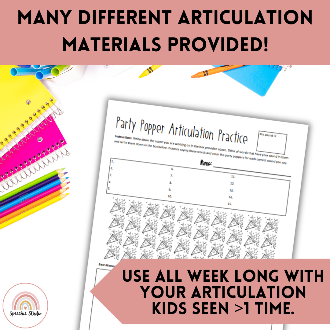 New Year's No Prep Language and Articulation Activities for Speech ...
