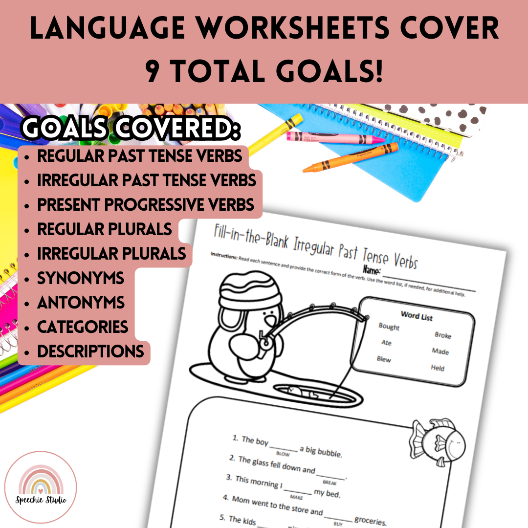 Penguin Language Worksheets and Activities for Speech Therapy No Prep ...