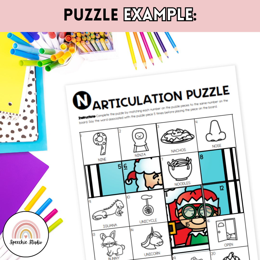 Christmas Articulation and Language Puzzles for Speech Therapy ...
