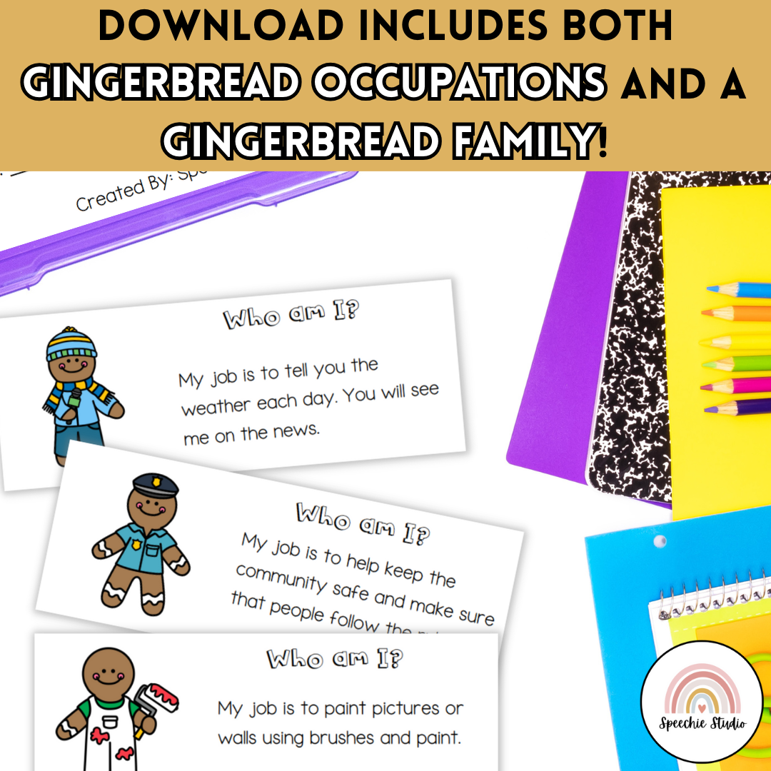 Gingerbread Themed Push-in Articulation & Language Activities for ...