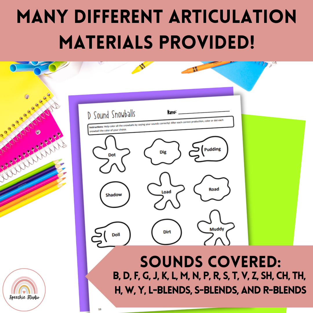 Snow Day No Prep Language and Articulation Activities for Speech ...