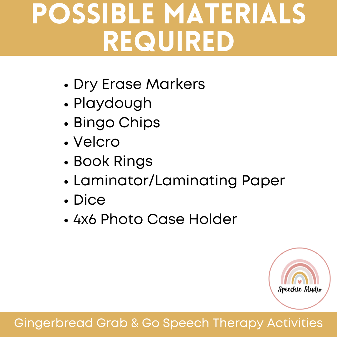 Gingerbread Themed Push-in Articulation & Language Activities for ...