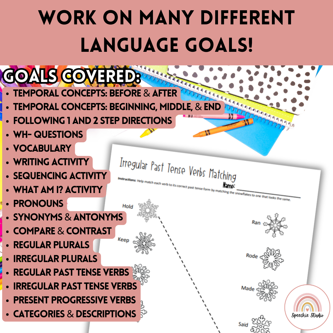 Snow Day No Prep Language and Articulation Activities for Speech ...