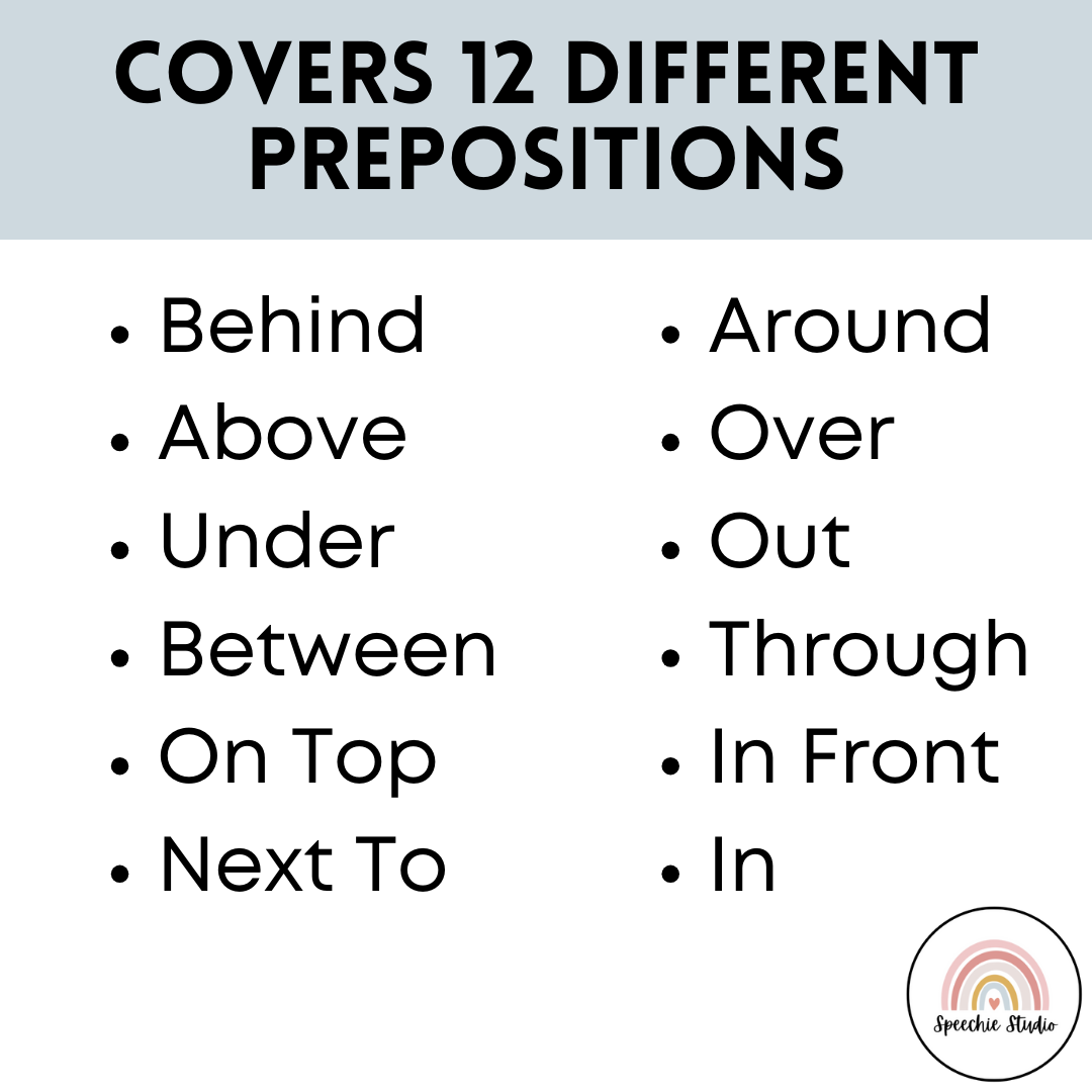 Preposition Spatial Concepts for Speech Therapy - Yeti Themed ...