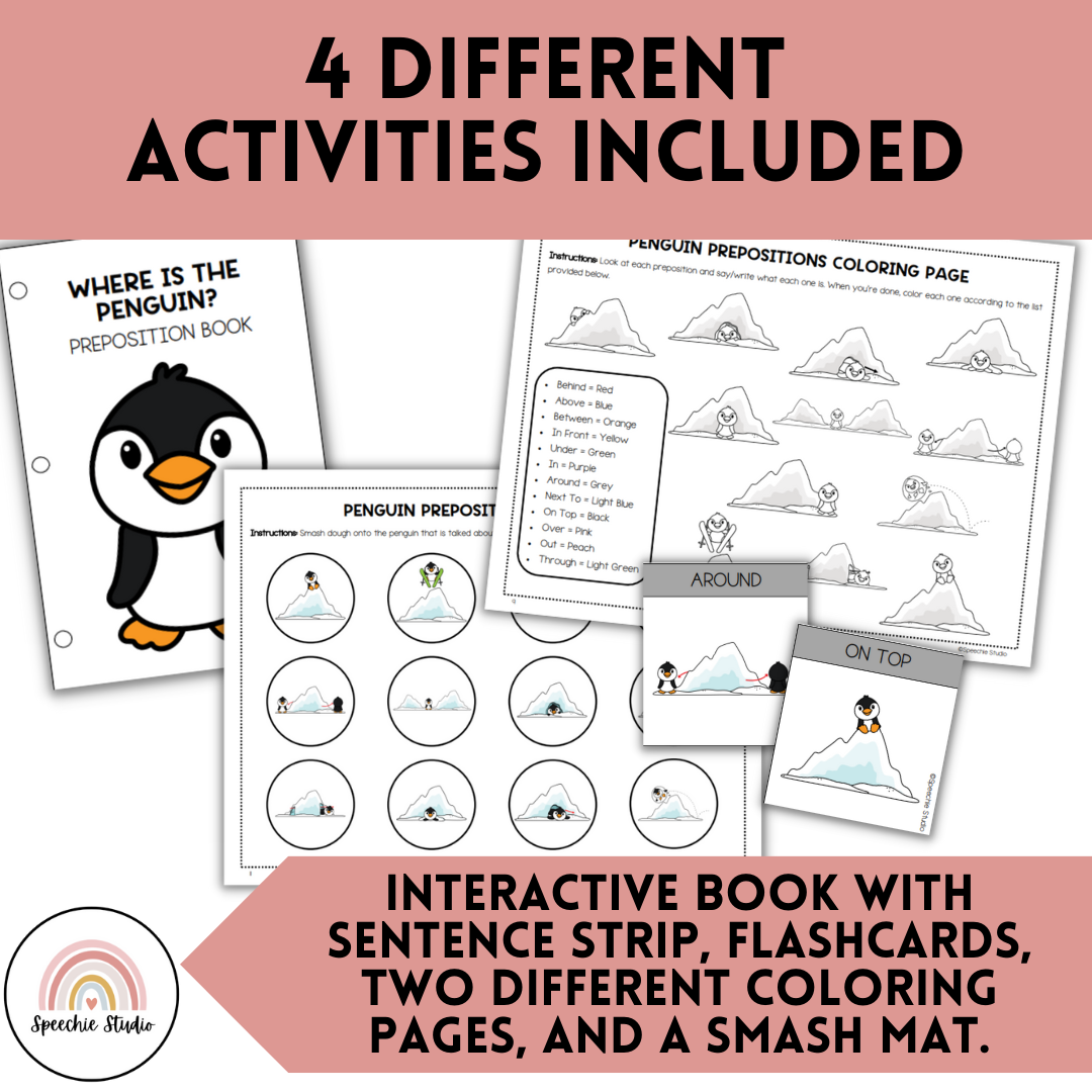 Preposition Spatial Concepts for Speech Therapy - Penguin Themed ...