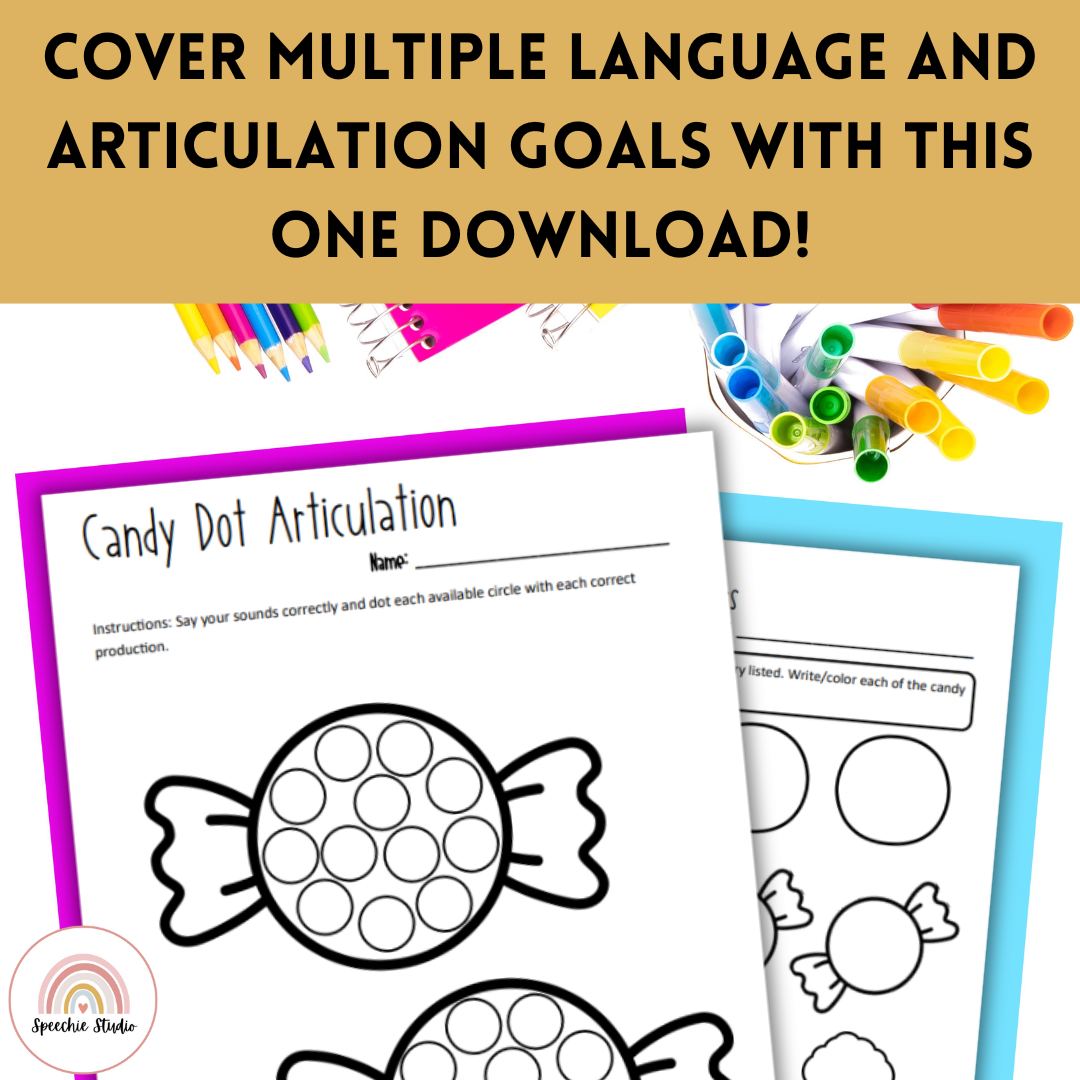 Candy Themed Language and Articulation Workbook for Speech Therapy NO ...