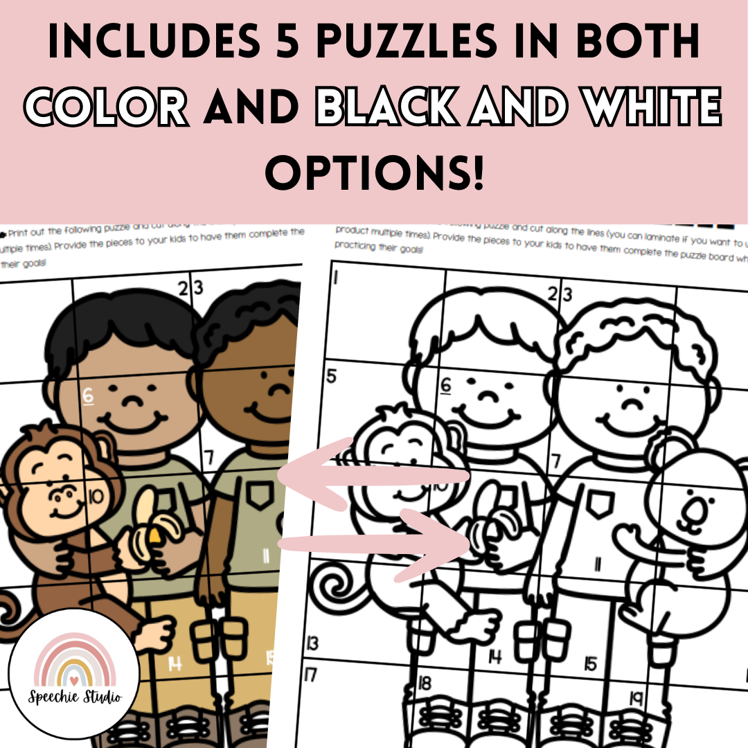 Zoo Themed Articulation and Language Puzzles for Speech Therapy ...