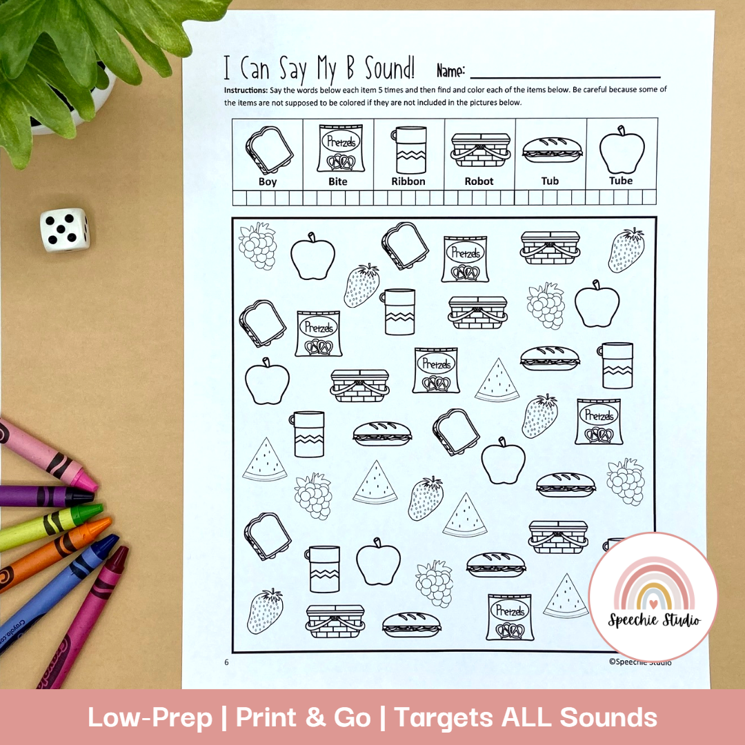 Picnic Articulation Worksheets and Activities for Speech Therapy No ...